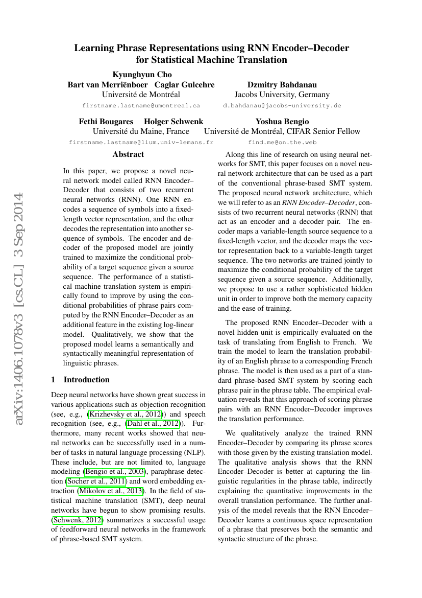 Learning Phrase Representations using RNN Encoder-Decoder for ...