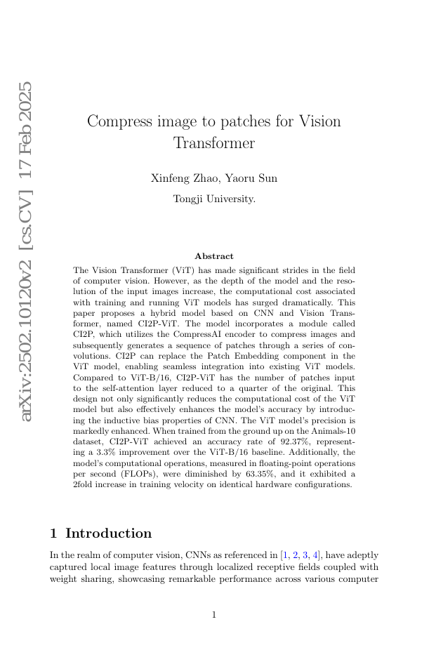 将图像压缩为块用于视觉Transformer | 论文 | HyperAI超神经