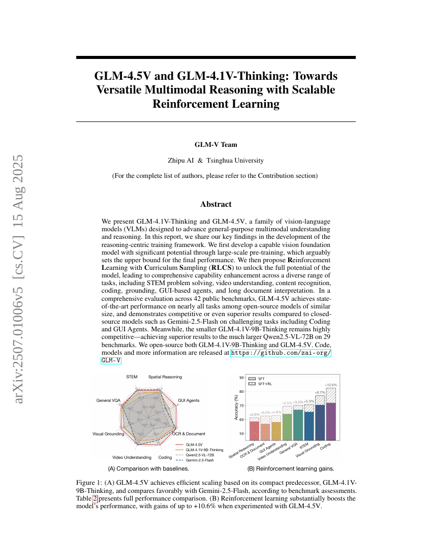 GLM-4.1V-Thinking：通过可扩展的强化学习实现多功能多模态推理 | 论文 | HyperAI超神经